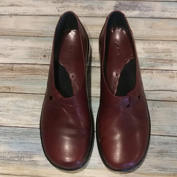 Clarks | Shoes | Clarks Burgundy Leather Loafers | Poshmark